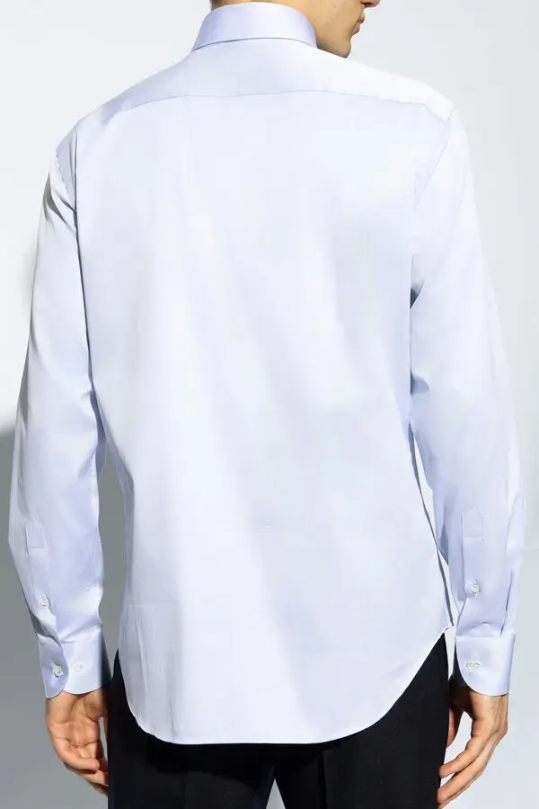 Giorgio Armani Curved Hem Twill Shirt - White