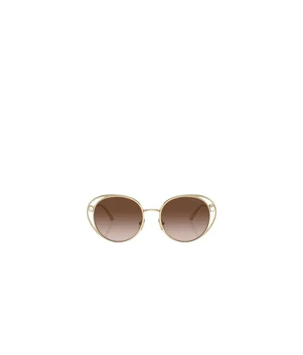 JIMMY CHOO Round Frame Sunglasses With Logo Embellishment - Nude