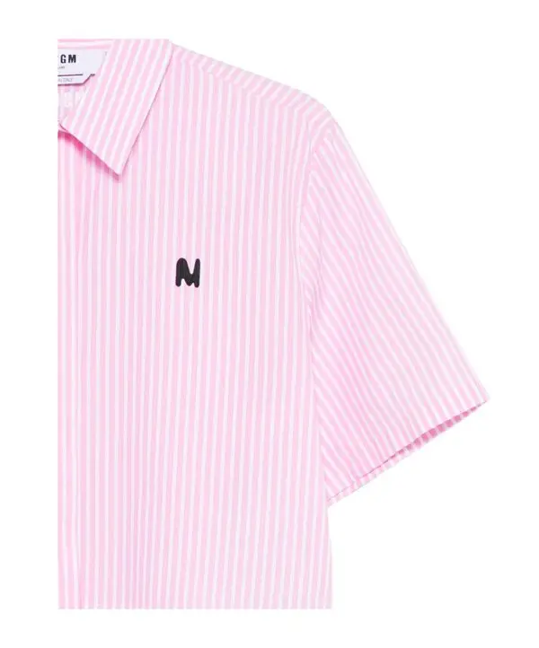 MSGM Striped Cropped Shirt - Pink
