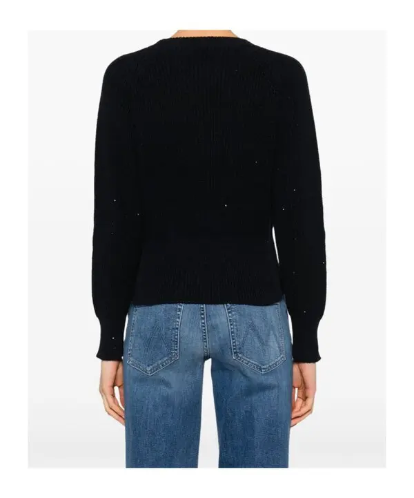 Fabiana Filippi Sequin Embellished Crew Neck Sweater - Black