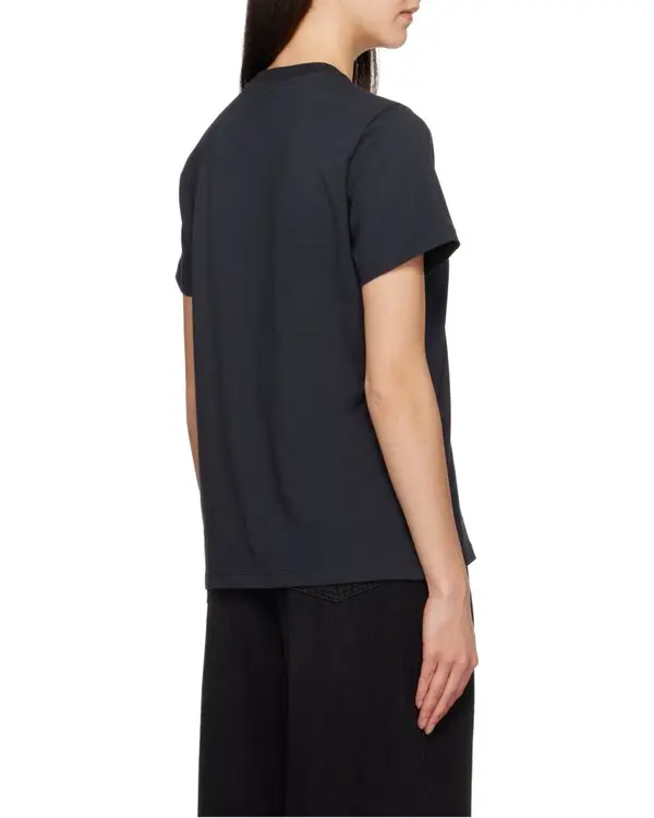 GANNI Short Sleeve Floral Print T-shirt - Phantom Black