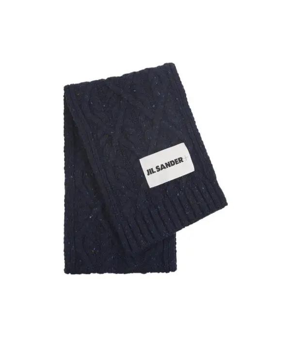 JIL SANDER Cable-knit Scarf - Black
