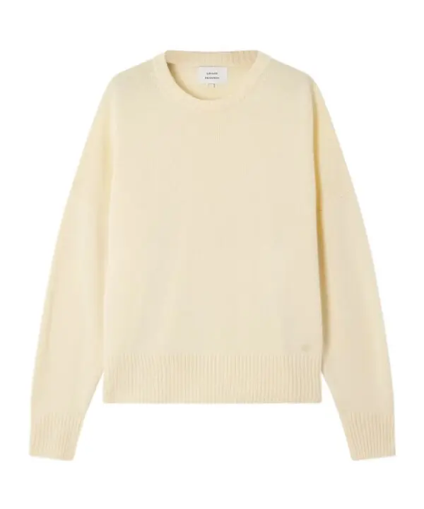 Loulou De Saison Anton Oversized Embroidered Cashmere Sweater - Pastel Yellow