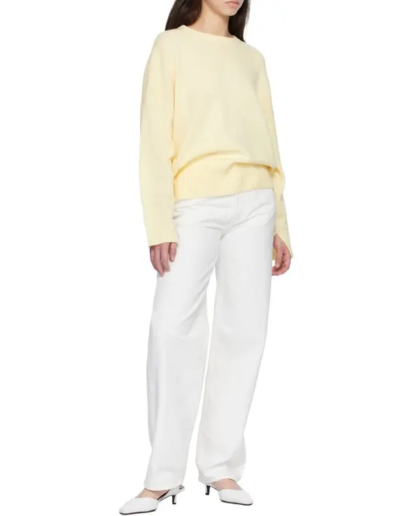 Loulou De Saison Anton Oversized Embroidered Cashmere Sweater - Pastel Yellow