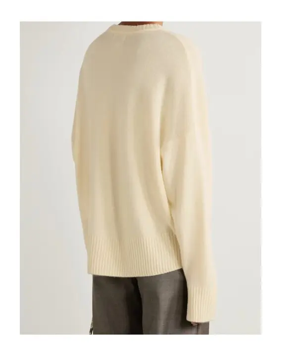 Loulou De Saison Anton Oversized Embroidered Cashmere Sweater - Pastel Yellow