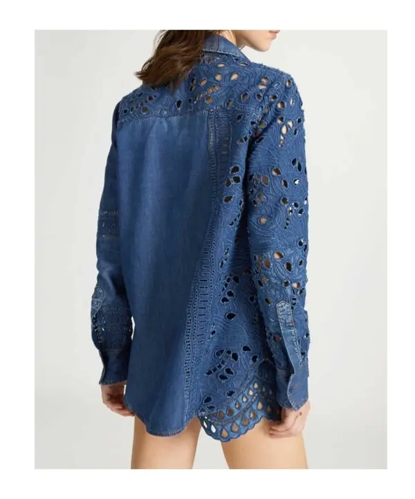 Ermanno Scervino Long-sleeved Shirt With Scalloped Hem