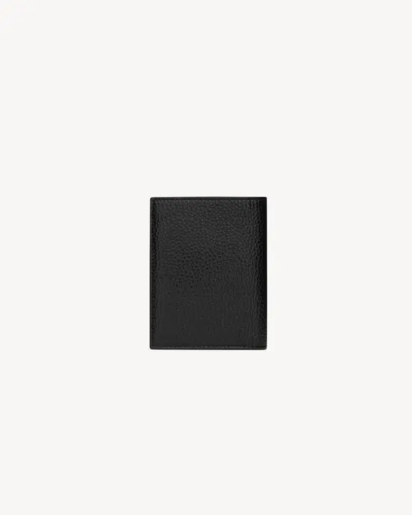 Saint Laurent Tiny Cassandre Credit Card Wallet - Black