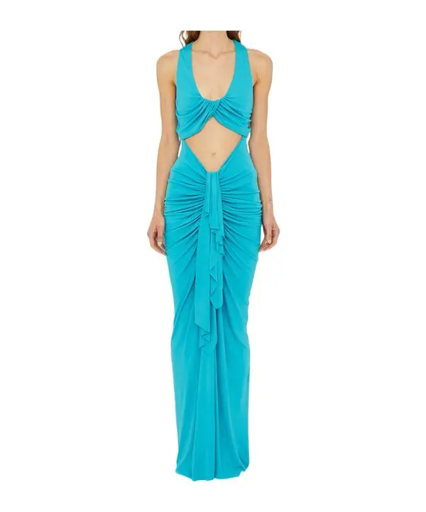 Christopher Esber Vivenda Draped Cut-out Gown - Teal