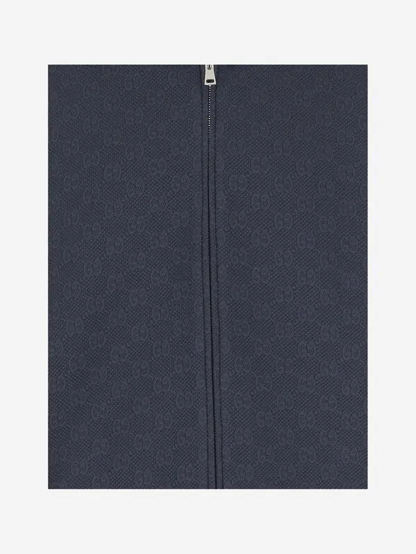 Gucci Long Sleeve Zip-up Jacket With All-over Gg Pattern