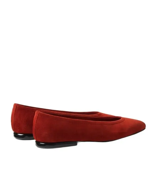 Loro Piana Primula Round Toe Slip-on Flats - Windsor Red
