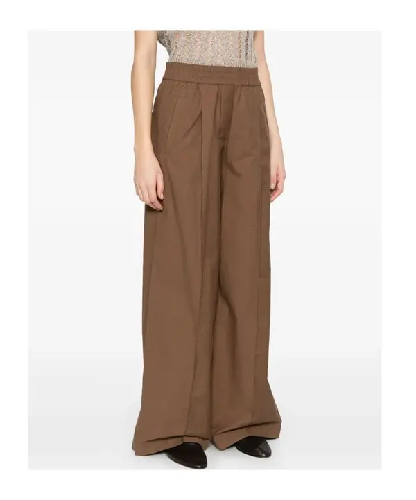 Brunello Cucinelli Pleated Wide-leg Trousers - Coffee Color