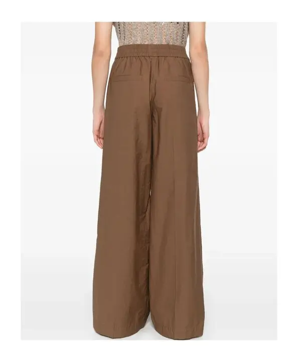 Brunello Cucinelli Pleated Wide-leg Trousers - Coffee Color