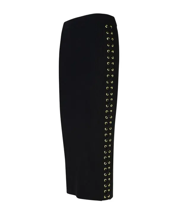 Michael Kors Logo Plaque Midi Skirt - Black