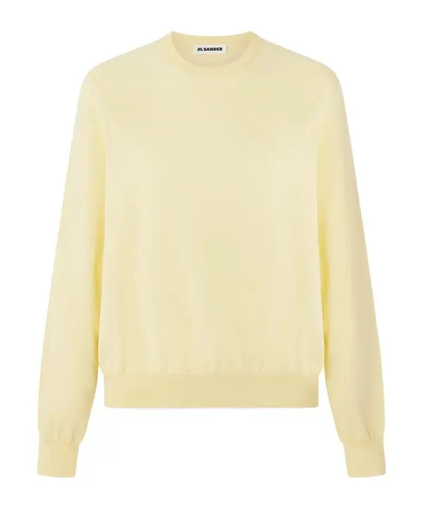 JIL SANDER Crew Neck Knitwear In Pure Cotton