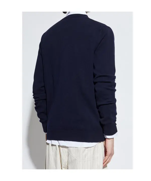 Play Comme Des Garcon Long-sleeved V-neck Sweater