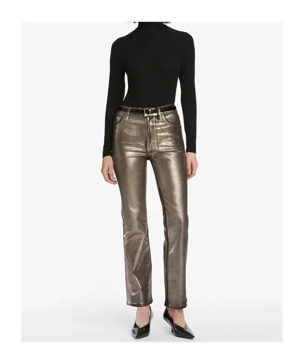 FRAME Belt-loop Trousers With Metallic Finish