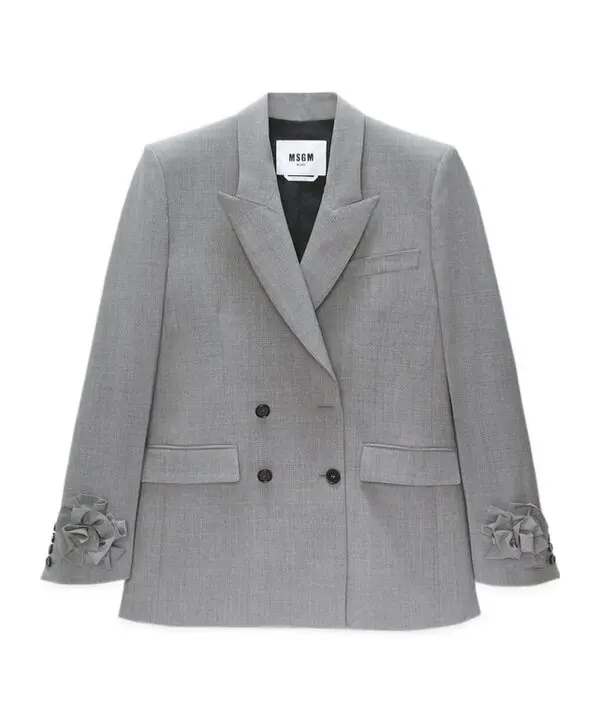 MSGM Floral Appliqué Logo Patch Blazer