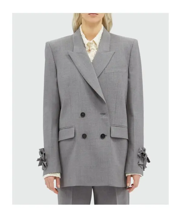 MSGM Floral Appliqué Logo Patch Blazer