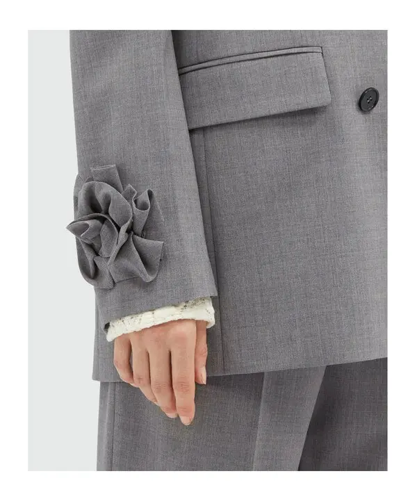 MSGM Floral Appliqué Logo Patch Blazer