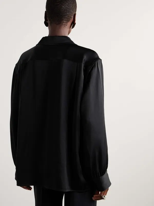 JIL SANDER Long-sleeved Satin Shirt With Metal Clips