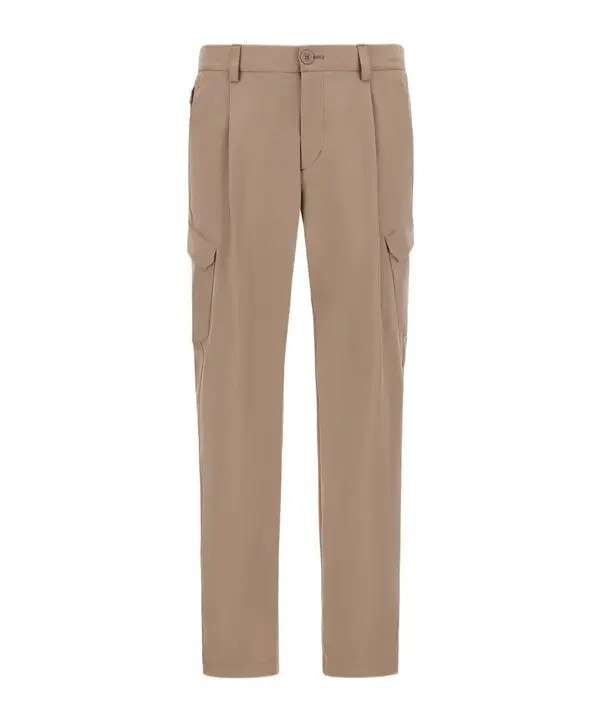 Herno High-waisted Tapered Cargo Trousers - Dove-grey