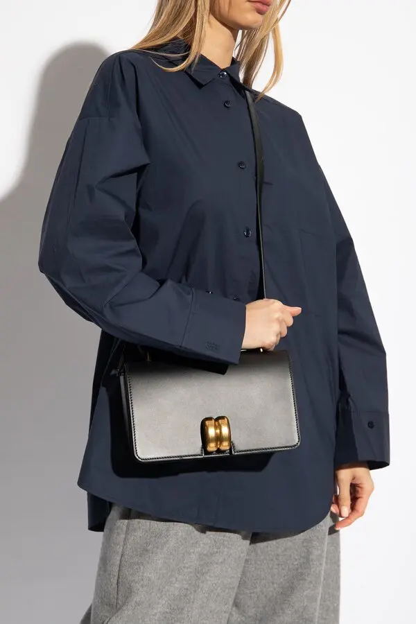 BY MALENE BIRGER Noval Leather Shoulder Bag With Magnetic Buckle - Nude