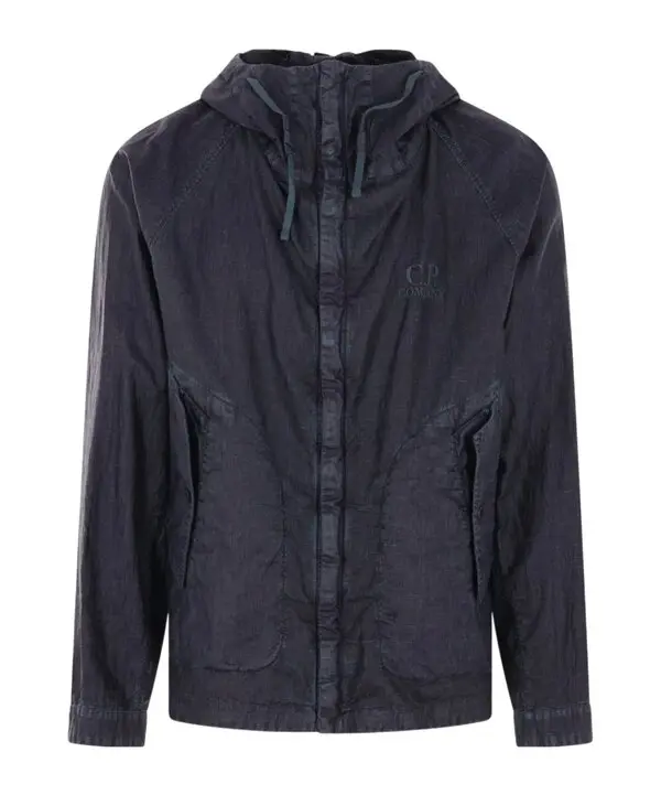 C.P. COMPANY Long Sleeve Hooded Casual Jacket - Black