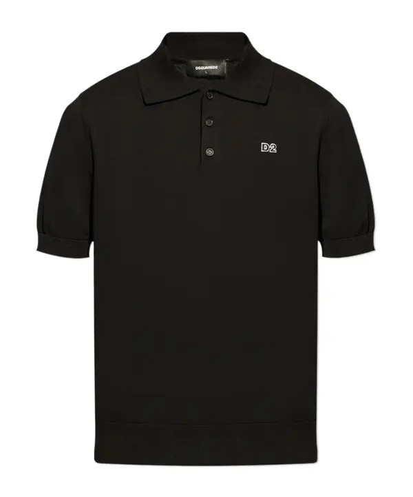 Dsquared2 Logo Embroidered Knitted Polo Shirt
