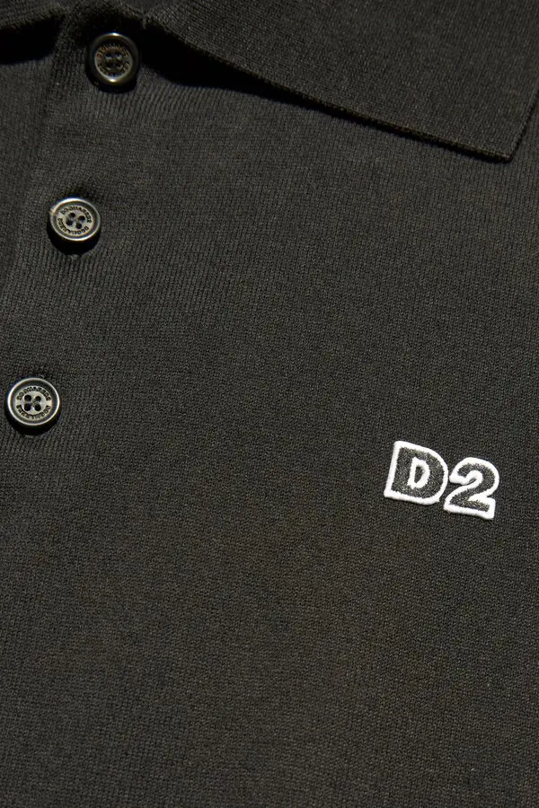Dsquared2 Logo Embroidered Knitted Polo Shirt