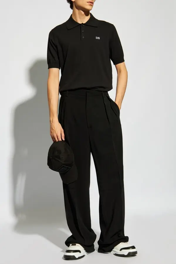 Dsquared2 Logo Embroidered Knitted Polo Shirt