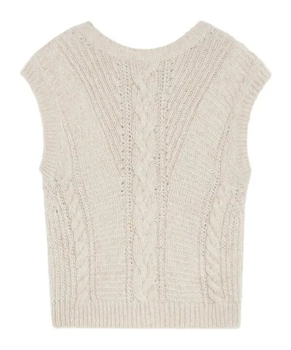 Max Mara Crewneck Knitted Vest - Beige