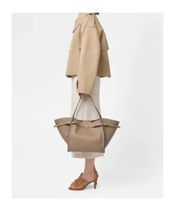 TOD'S Medium Shopping Tote Bag With Iconic T Trim - Beige