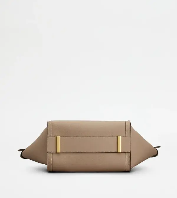 TOD'S Medium Shopping Tote Bag With Iconic T Trim - Beige