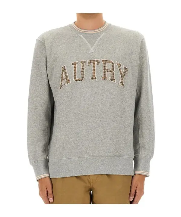 AUTRY Logo Embroidered Crewneck Sweatshirt - Gray