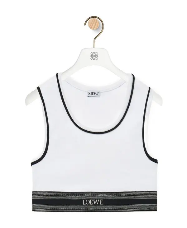Loewe Cropped Tank Top In Viscose - White