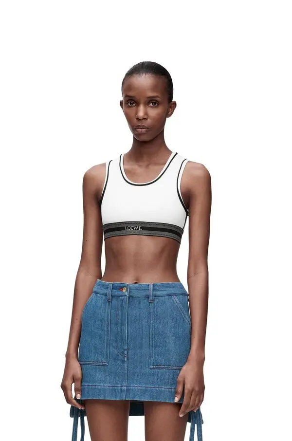 Loewe Cropped Tank Top In Viscose - White