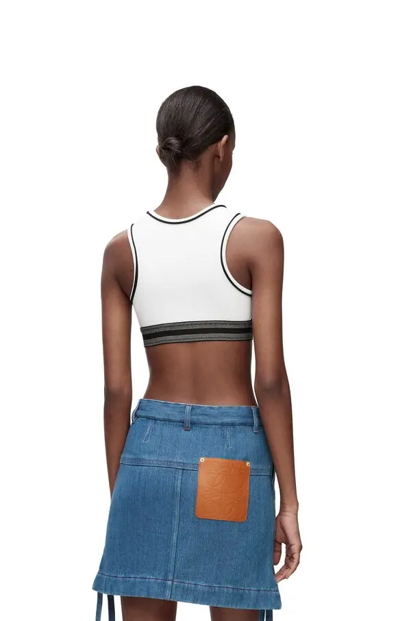 Loewe Cropped Tank Top In Viscose - White