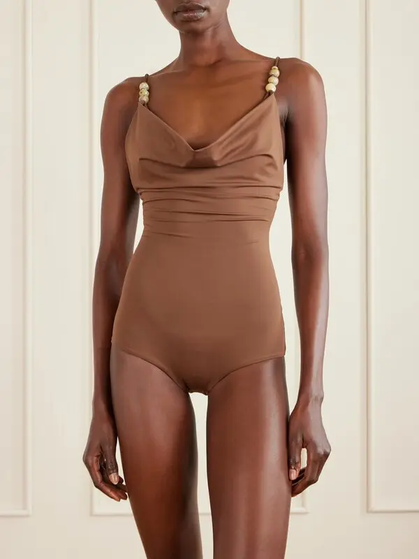 Magda Butrym Embellished One Piece Swimsuit