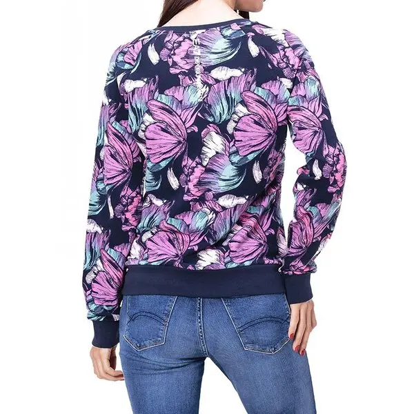 EA7 Multicolor Floral Print Round Neck Sweater