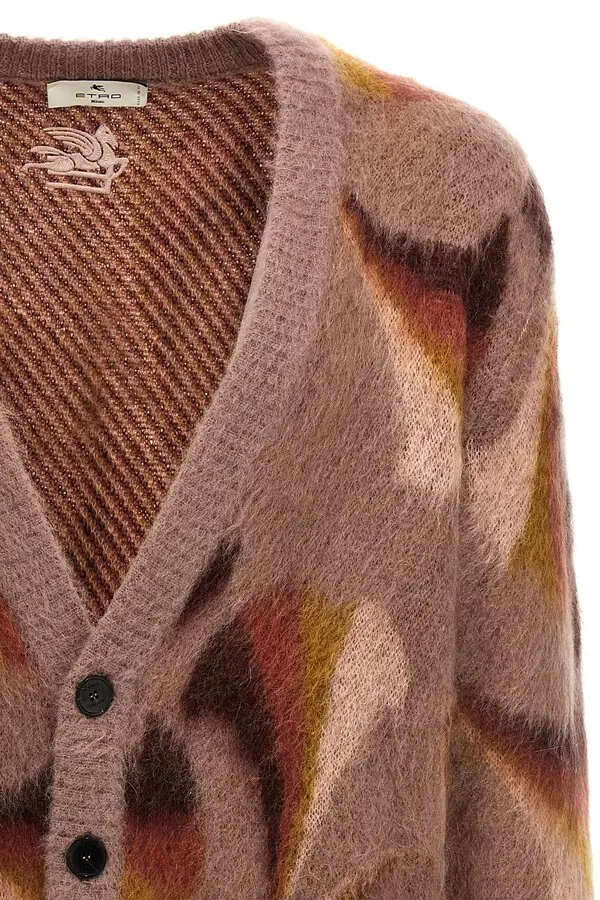 Etro Button-up Jacquard Knitted Cardigan