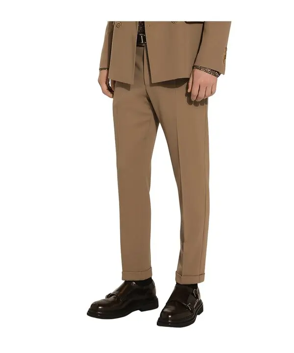 Dolce & Gabbana Pressed-crease Tapered Trousers - Brown