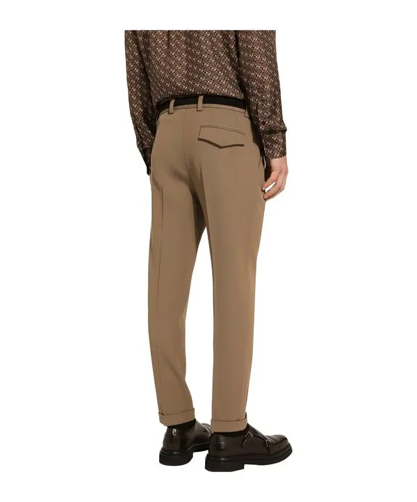 Dolce & Gabbana Pressed-crease Tapered Trousers - Brown