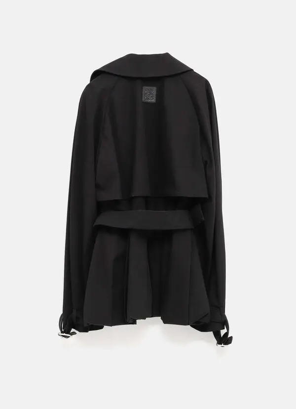Loewe Buckled Collared Trench Coat - Black