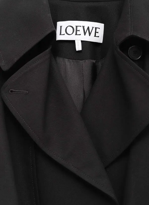 Loewe Buckled Collared Trench Coat - Black