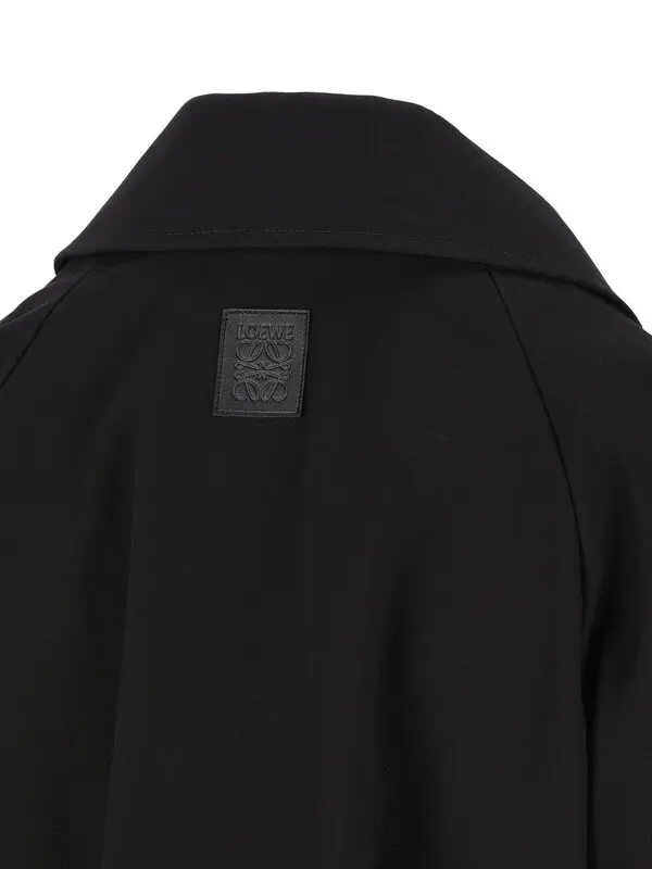 Loewe Buckled Collared Trench Coat - Black