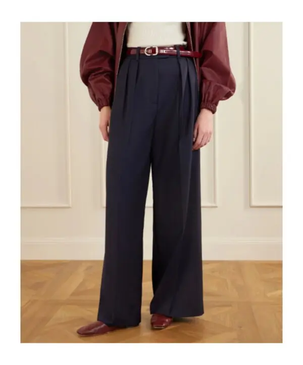 ANINE BING Pleated Palazzo Trousers