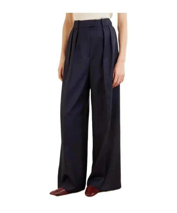 ANINE BING Pleated Palazzo Trousers