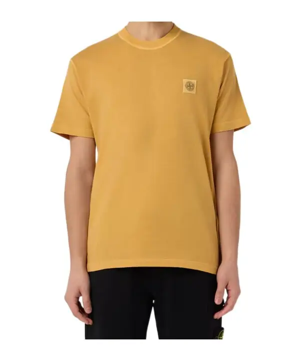 Stone Island Logo Patch Short Sleeve T-shirt - Yellow