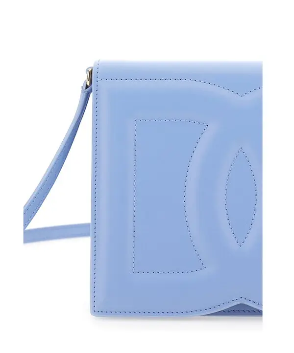 Dolce & Gabbana Embossed Logo Crossbody Bag - Blue