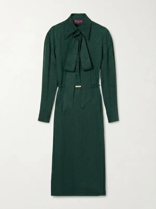 Gucci Interlocking G Jacquard Dress - Dark Green